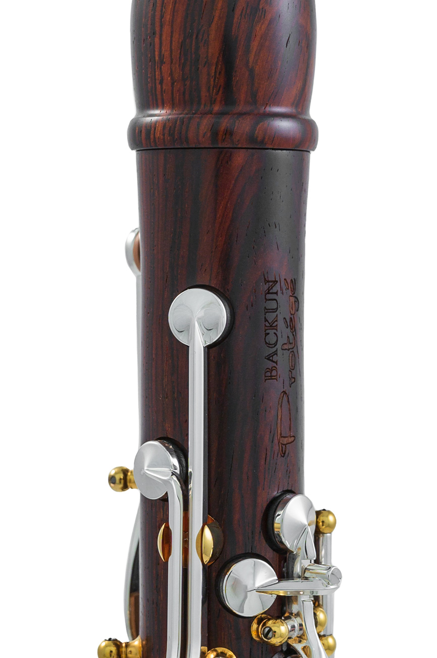 Backun Protege with Eb Lever - Cocobolo with Gold Posts & Silver Keys