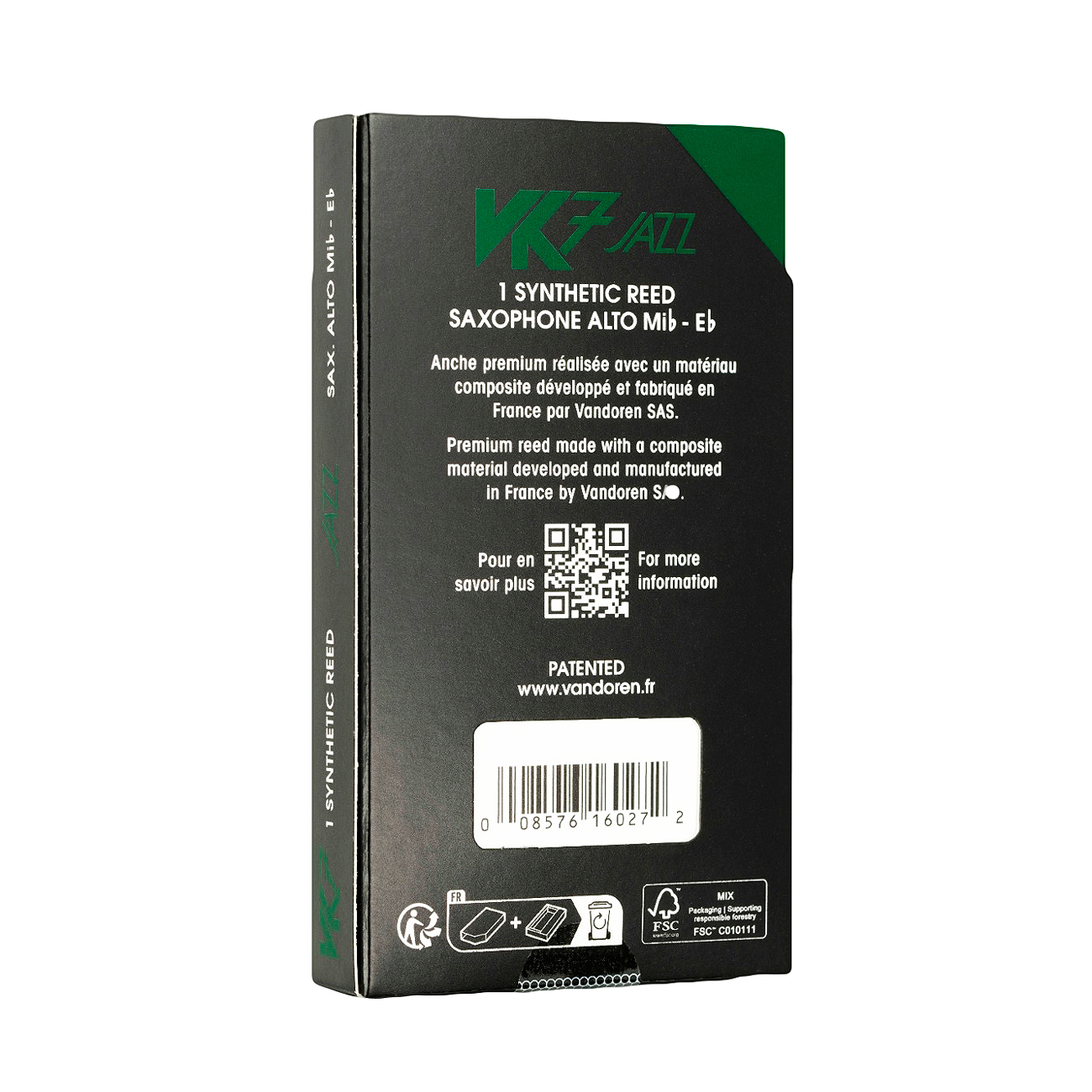Vandoren Synthetic Alto Saxophone Reed VK7 Jazz